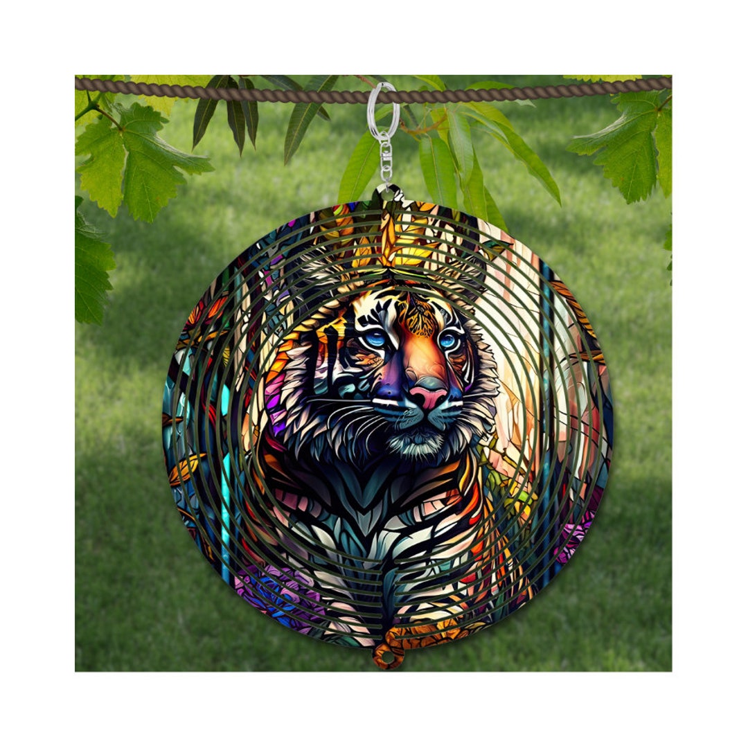 8 Inch Tiger Wind Spinner, Garden Decoraction, Porch Decoraction, Yard ...