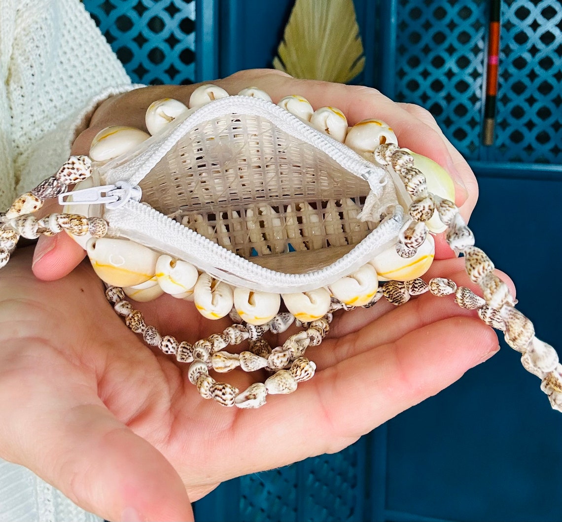 Handmade Shell Purse Vintage Florida Shell Bag Coast Hippie - Etsy