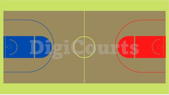 Colored Basketball Court Diagram