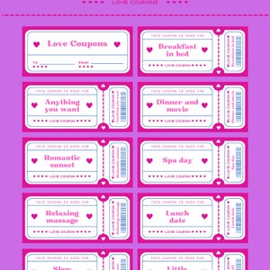 Love Romantic,coupons, Printable Coupons, Love Making Gift, Gift for ...