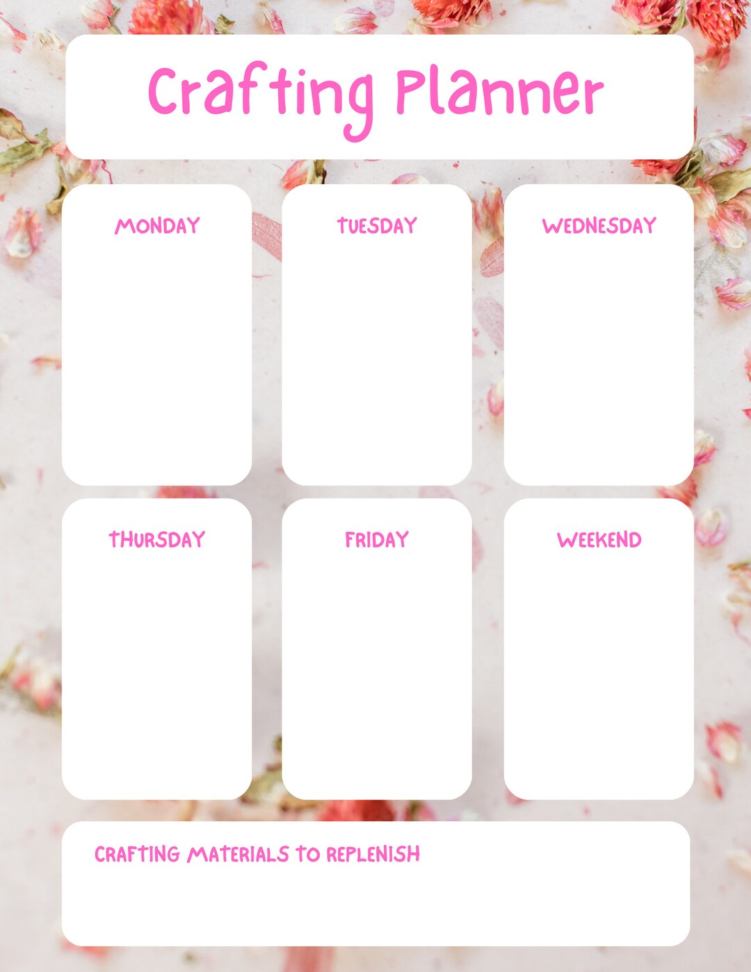 Crafting Printable Planner Crafters Daily Planner Sheet Craft Daily ...