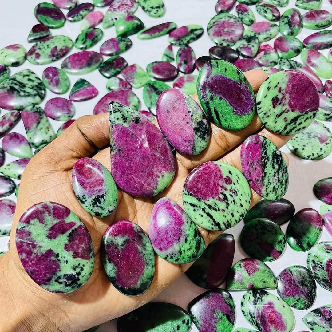 Wholesale Lot Ruby Zoisite Cabochon, Mix Shape Ruby Zoisite Gemstone ...