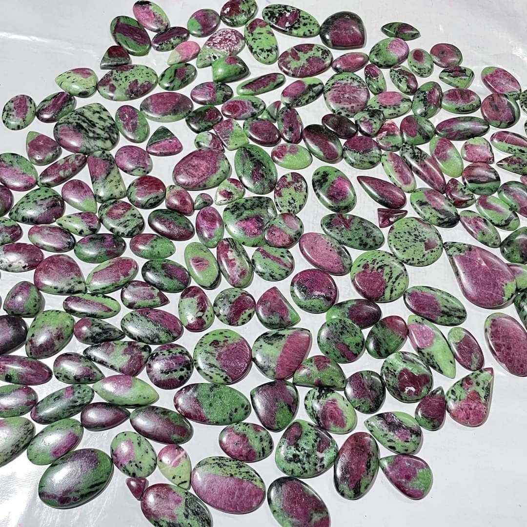 Wholesale Lot Ruby Zoisite Cabochon, Mix Shape Ruby Zoisite Gemstone ...