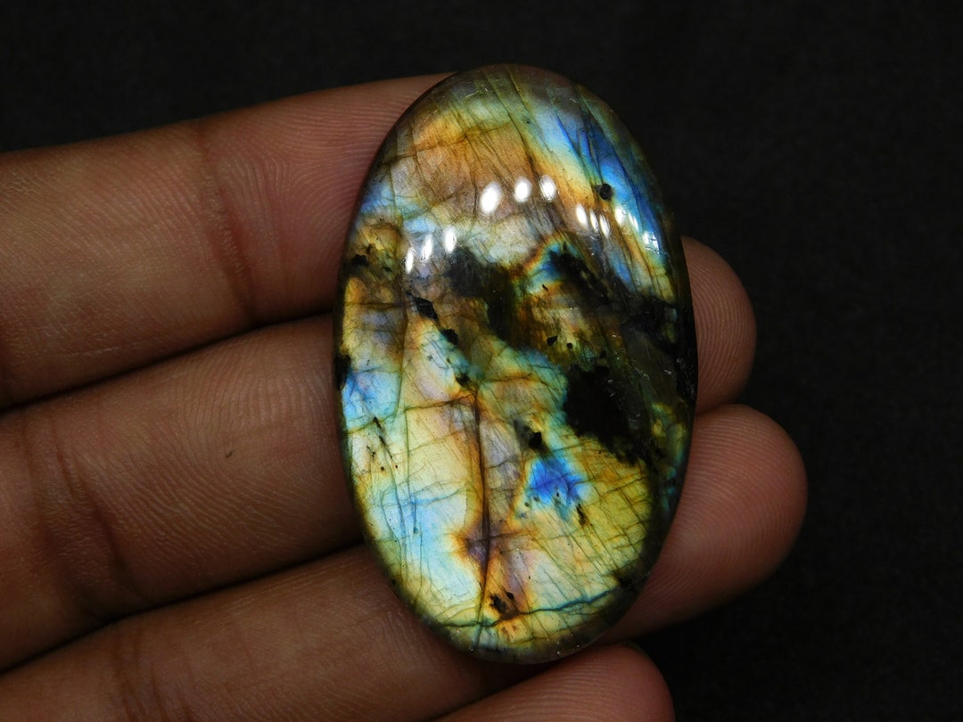 Rare Natural Labradorite Loose Stone, Blue Flashy Labradorite Cabochon ...