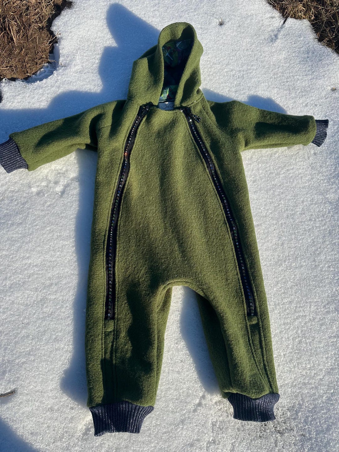 Lined Children's Wool Felt Suit With Two Glitter Zippers 86 92 Wool ...