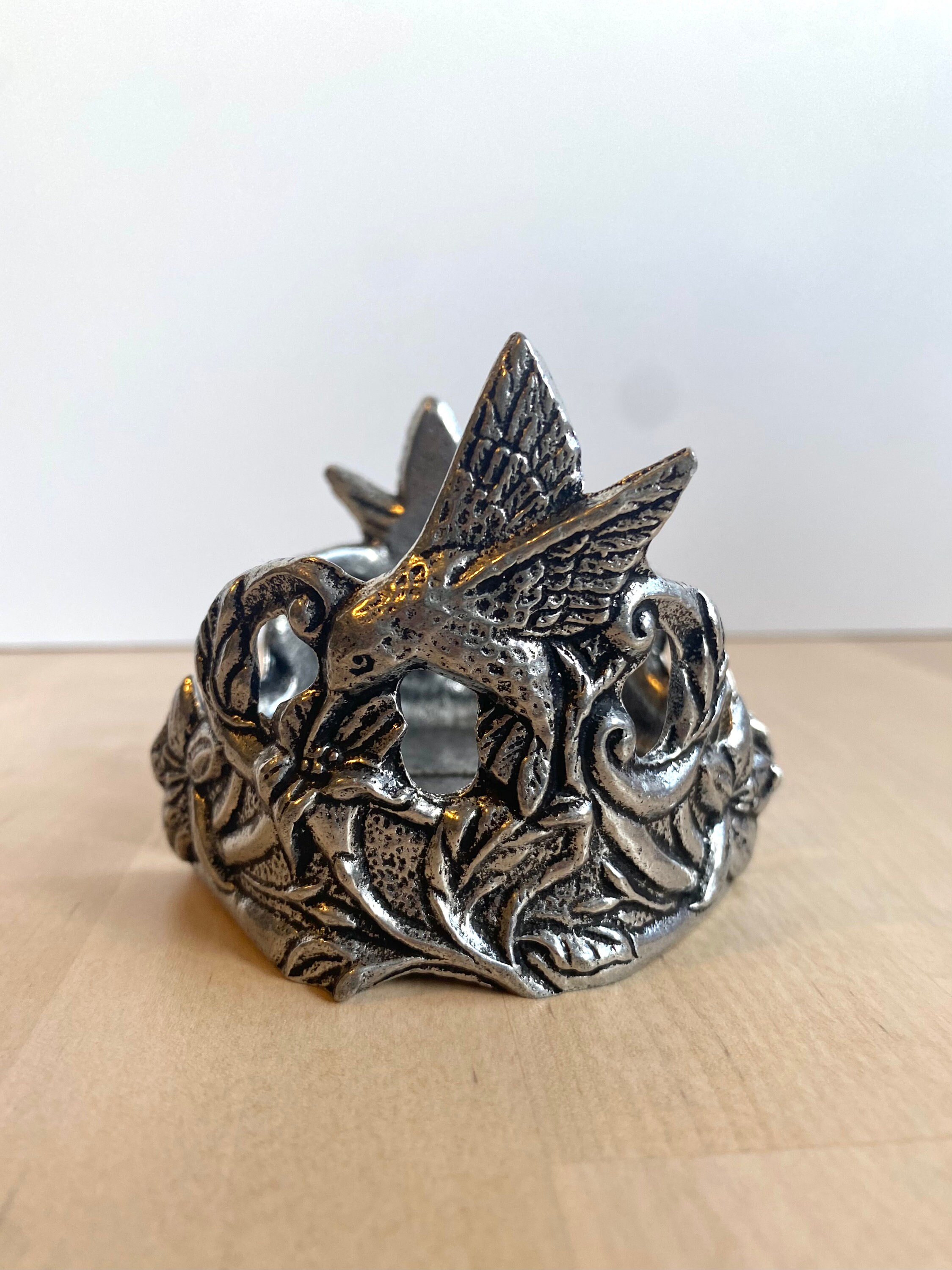 Beautiful Vintage 1998 Carson Pewter Hummingbird Flower Garden - Etsy