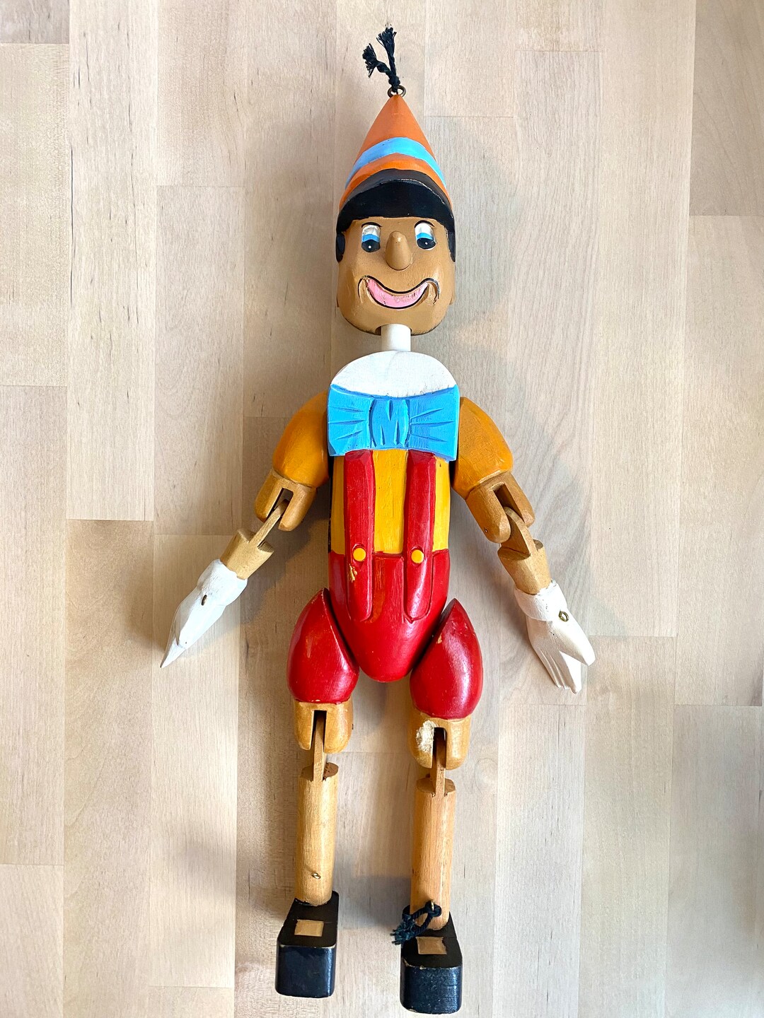Vintage 1950s Walt Disney Pinocchio Marionette Puppet Carved Wood Doll ...