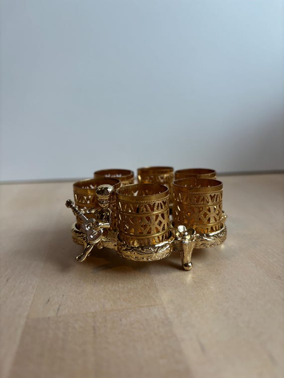 Vintage Sam Fink Hollywood Regency Gold Filigree Cher… - Gem