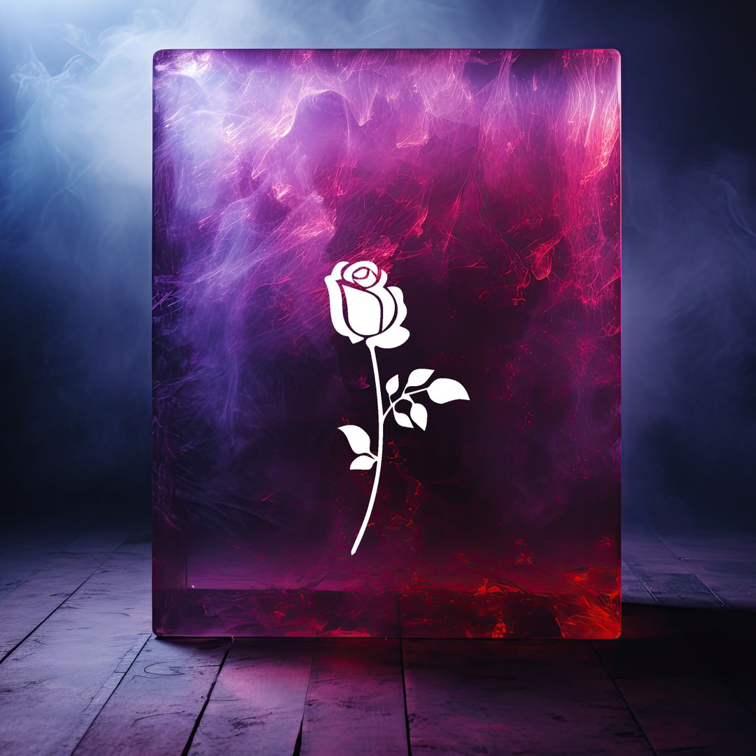 3.5x1.75 Inch, Rose Decal, Flower Decal, Single Rose, Simple Rose Decal ...