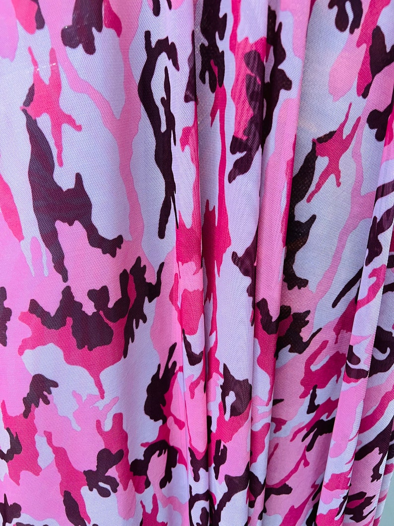Pink Multi Camouflage Pattern Design Print on Power Mesh - Etsy