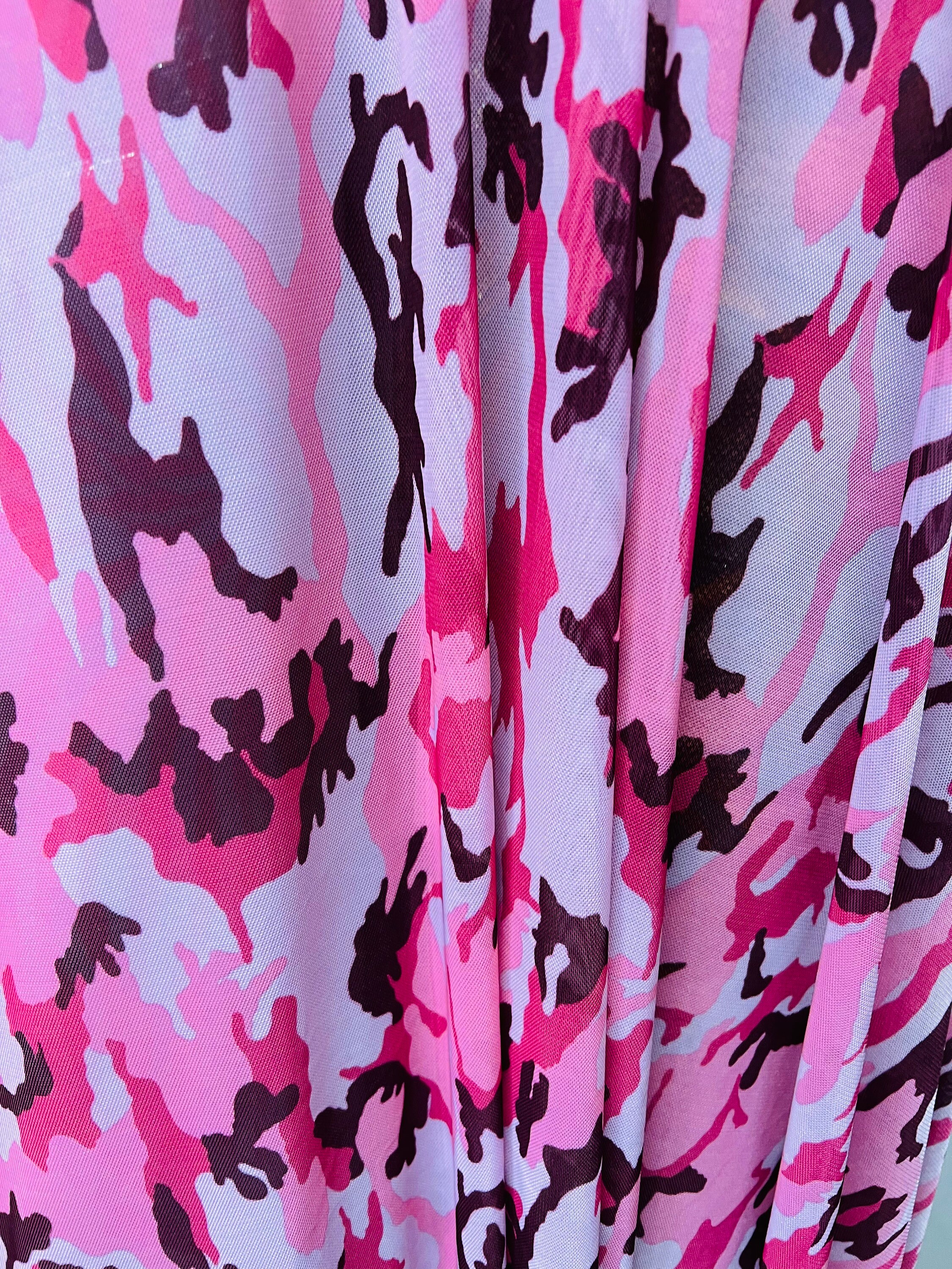 Pink Multi Camouflage Pattern Design Print on Power Mesh - Etsy