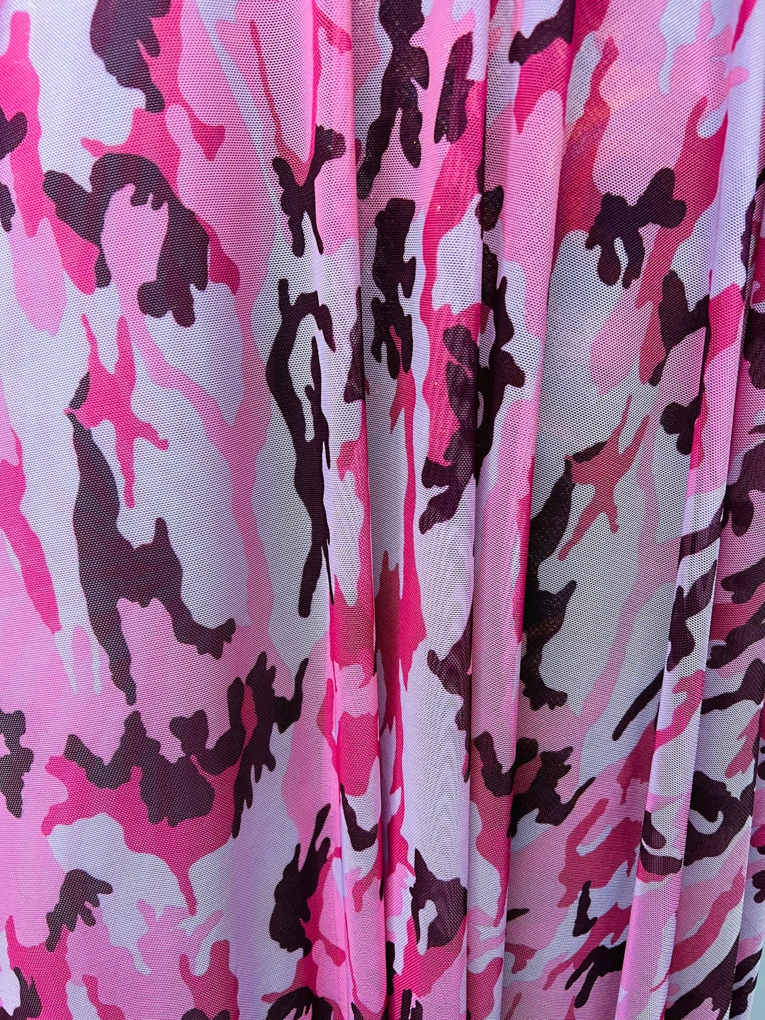 Pink Multi Camouflage Pattern Design Print on Power Mesh - Etsy