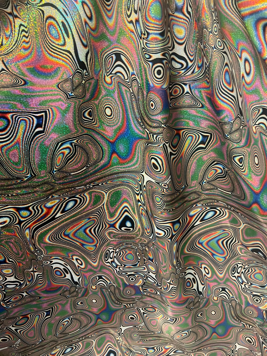 New Modern Lava Design Hologram Metallic Nylon Spandex - Etsy