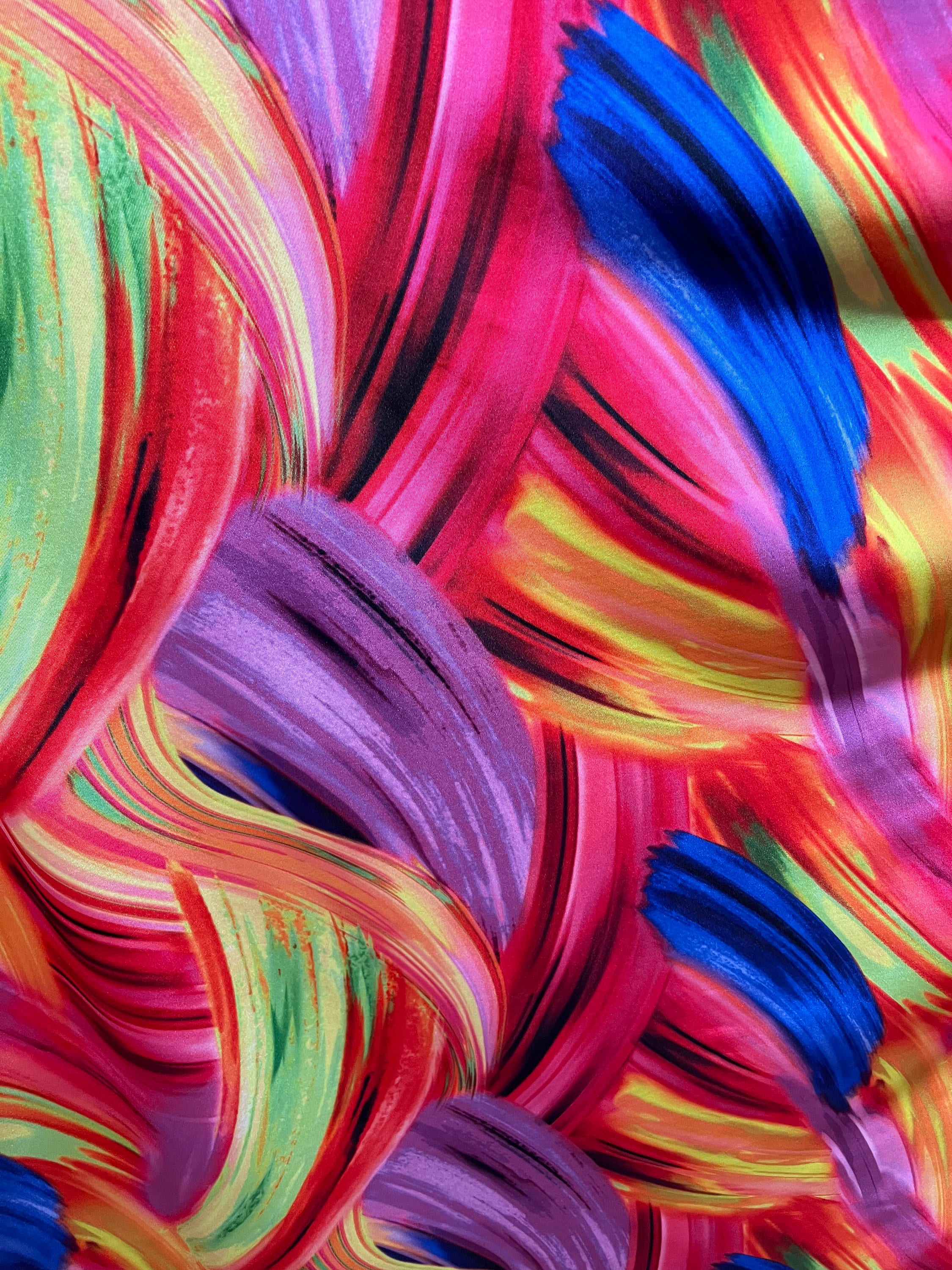 Abstract Painting Pattern Design Print on Nylon Spandex - Etsy