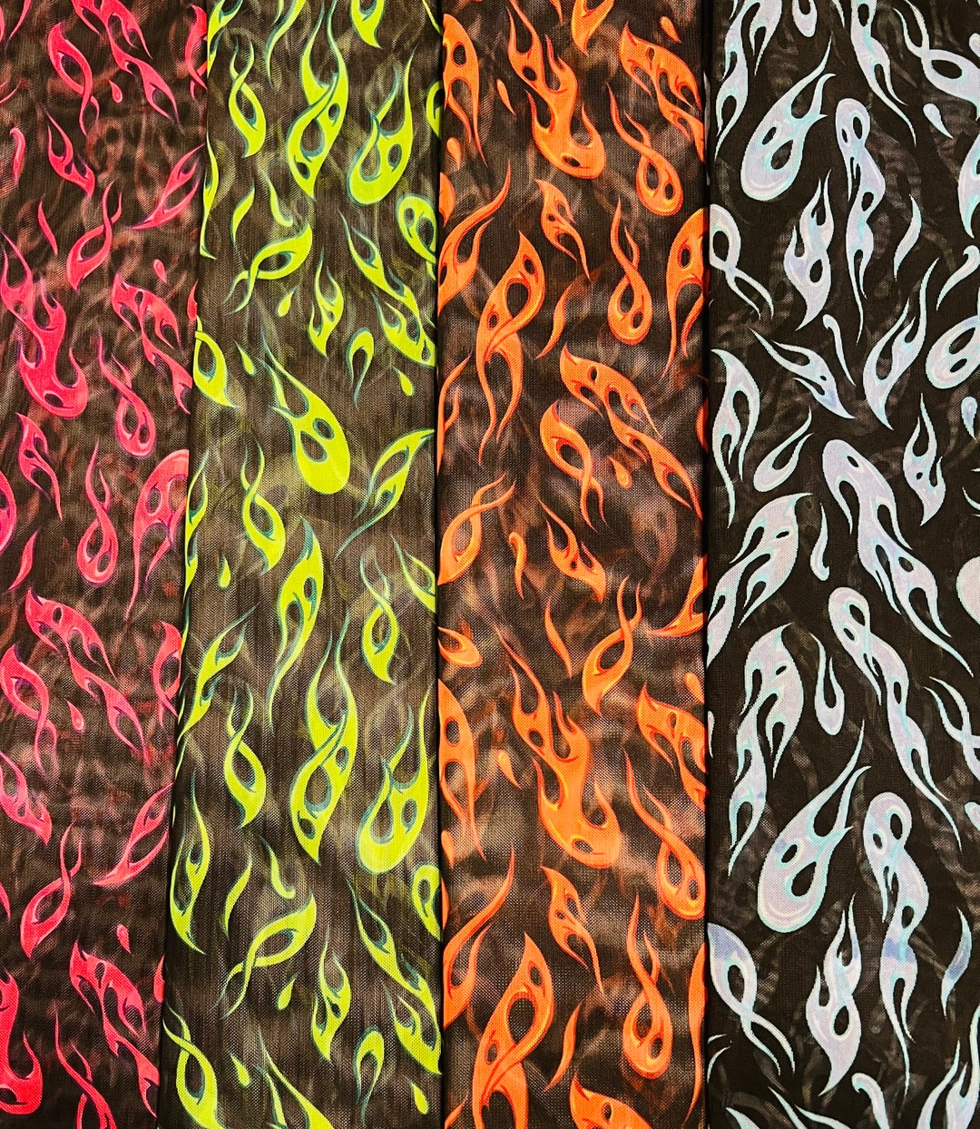 New Hot Flame Pattern Design Print on Power Mesh Nylon Spandex - Etsy