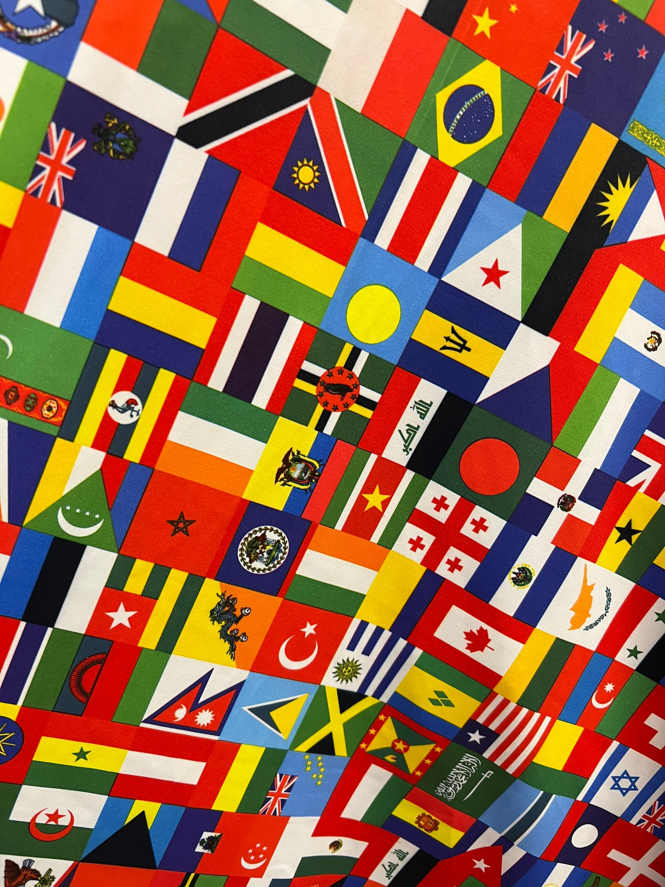 Flags of the World Design Print on Nylon Spandex - Etsy