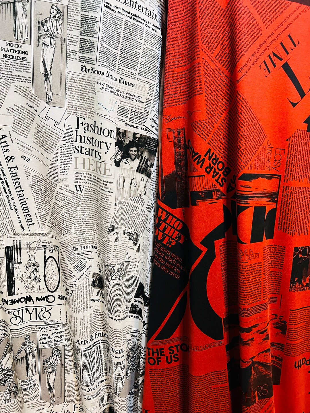 Newspaper Design Print on Poly Spandex - Etsy