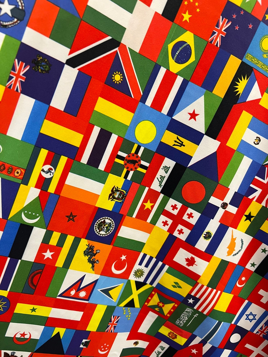 Flags of the World Design Print on Nylon Spandex - Etsy