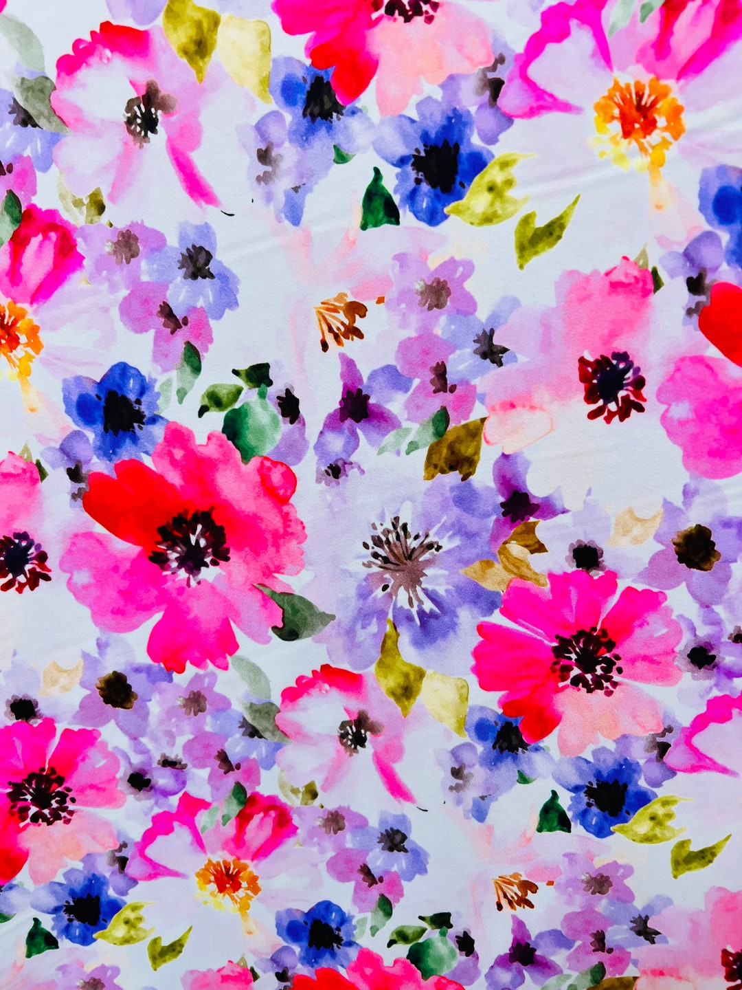 Flower Garden Pattern Design Print on the Nylon Spandex - Etsy