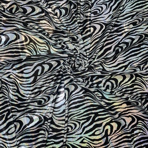 Metallic Zebra Design Nylon Spandex With All Over Foil - Etsy