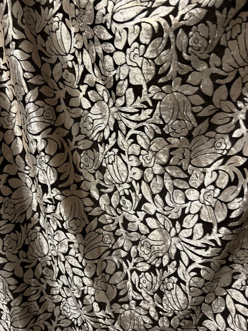 Luxury Taupe Floral Pattern Design Burnout Stretch Velvet - Etsy
