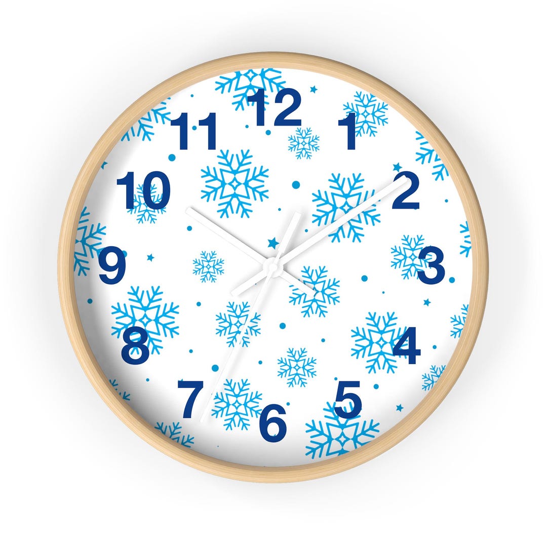 Snowflake Wall Clock, Winter Decor, Christmas Clock, Holiday Timepiece ...