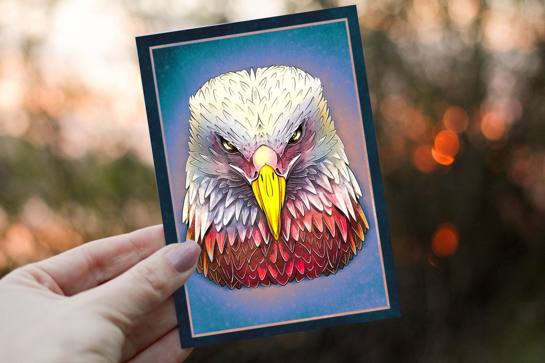 Steely-eyed Eagle Art Print Golden Eagle Watercolor Painting Animal ...