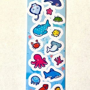 Sea Creatures Sticker Sheet - Etsy
