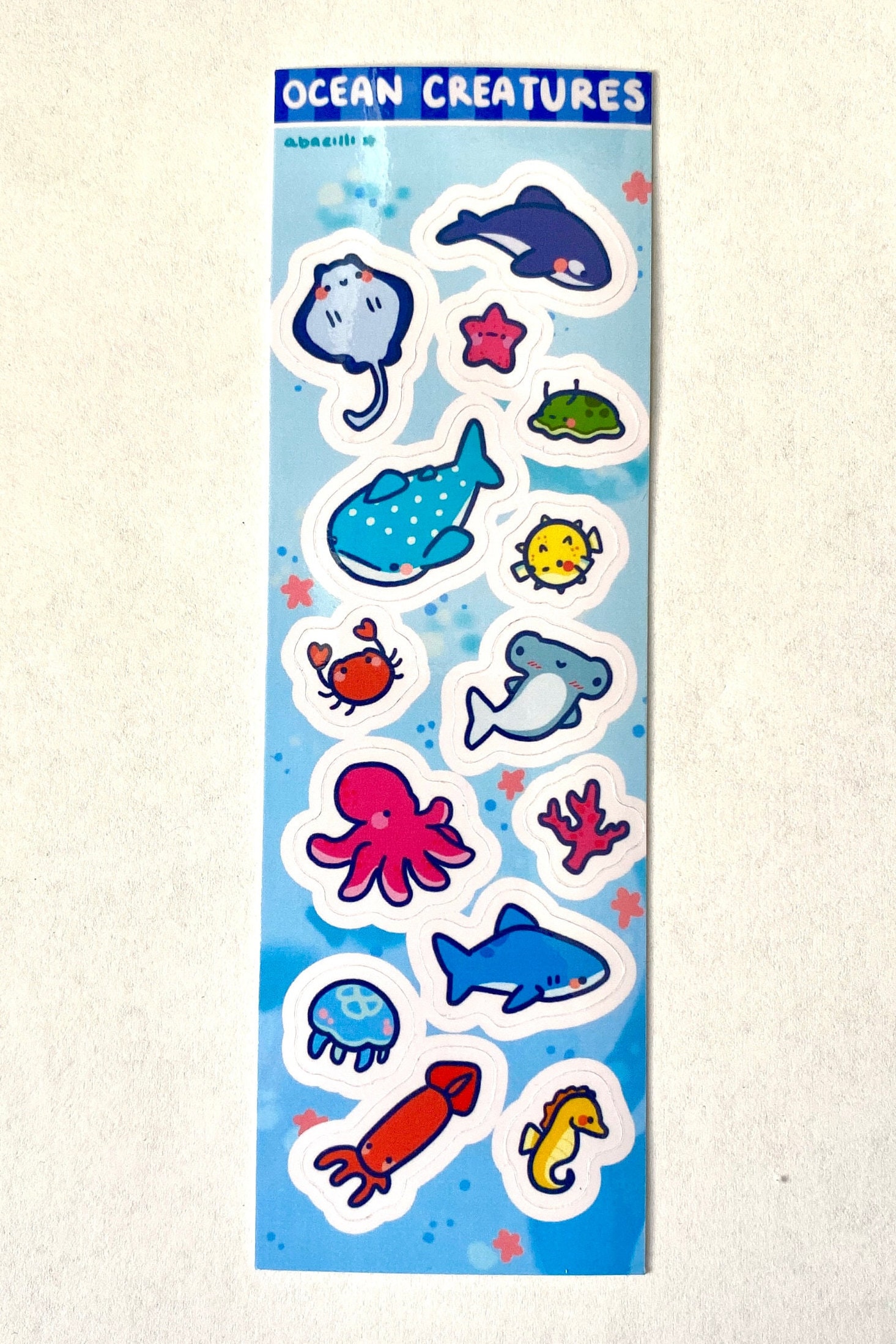 Sea Creatures Sticker Sheet - Etsy