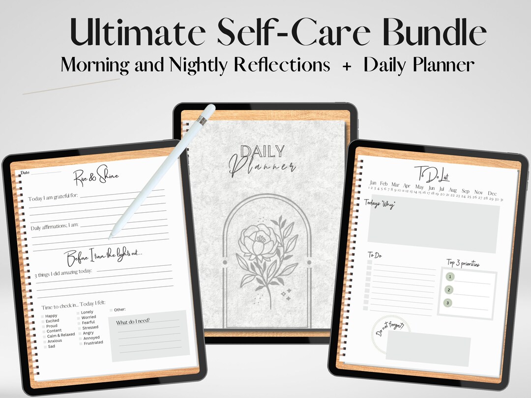Ultimate Self Care Journal & Planner BUNDLE Digital Journal, Daily ...