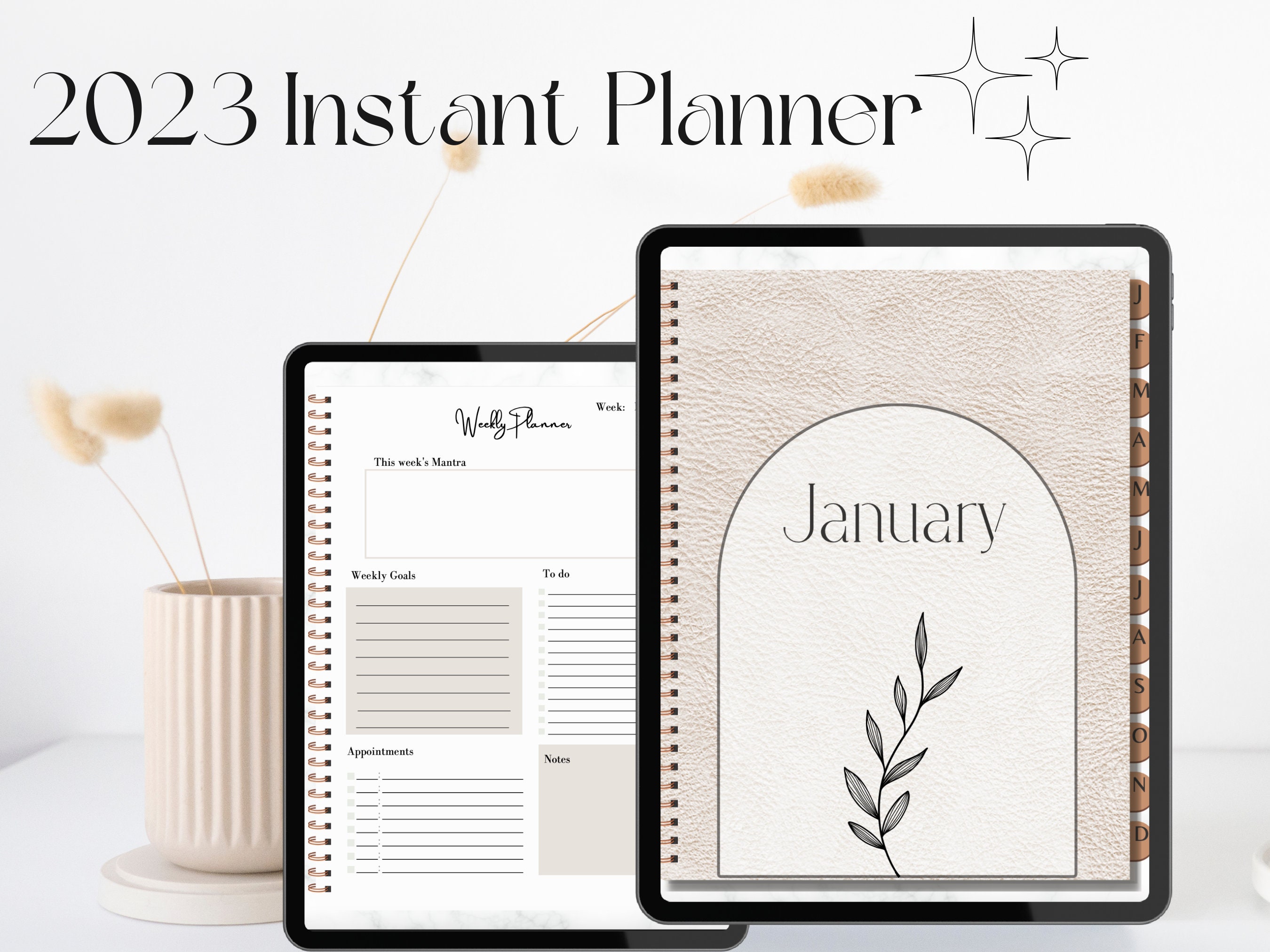 2023 Yearly Digital Planner | Dated Calendar Digital Journal Download for Notability, Goodnotes ...