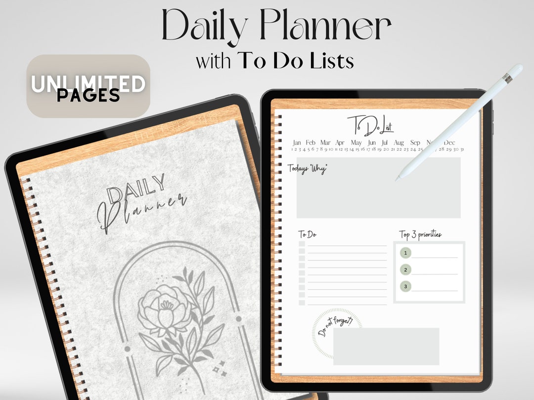 Digital Planner 2023 2024 Undated Daily Planner, to Do List, iPad ...