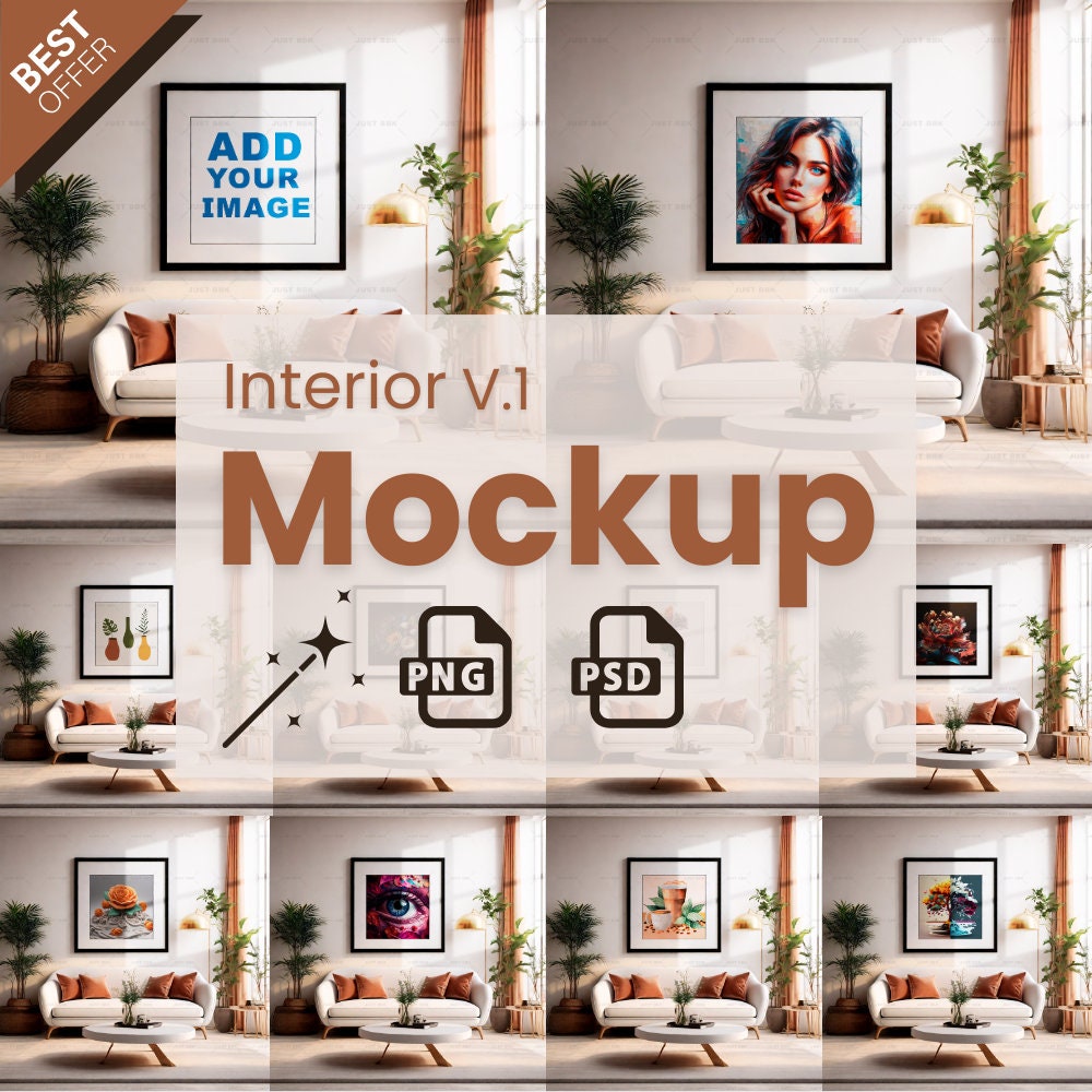 Frame Mockup V.1 Living Room Interior , Home Mockup - Etsy