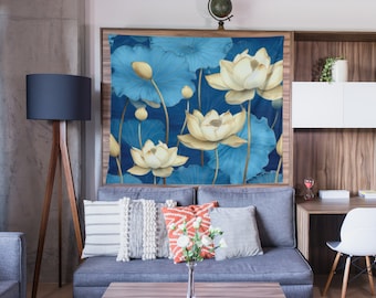 Lotus Tapestry, Spiritual Wall Art, Meditation Wall Decor, Boho ...
