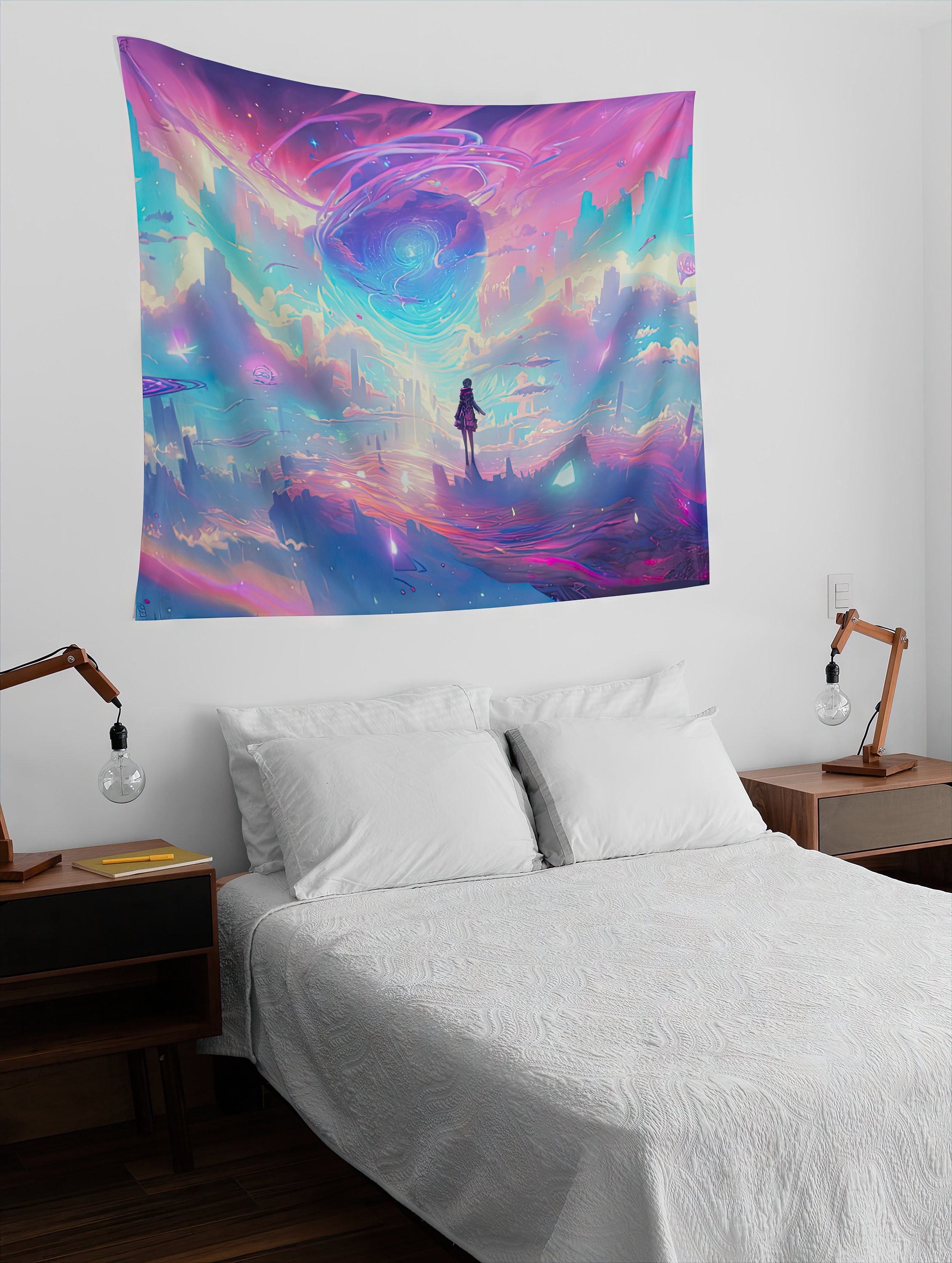 Psychedelic Alien Landscape Wall Art, Otherworldly Wall Decor, Striking ...