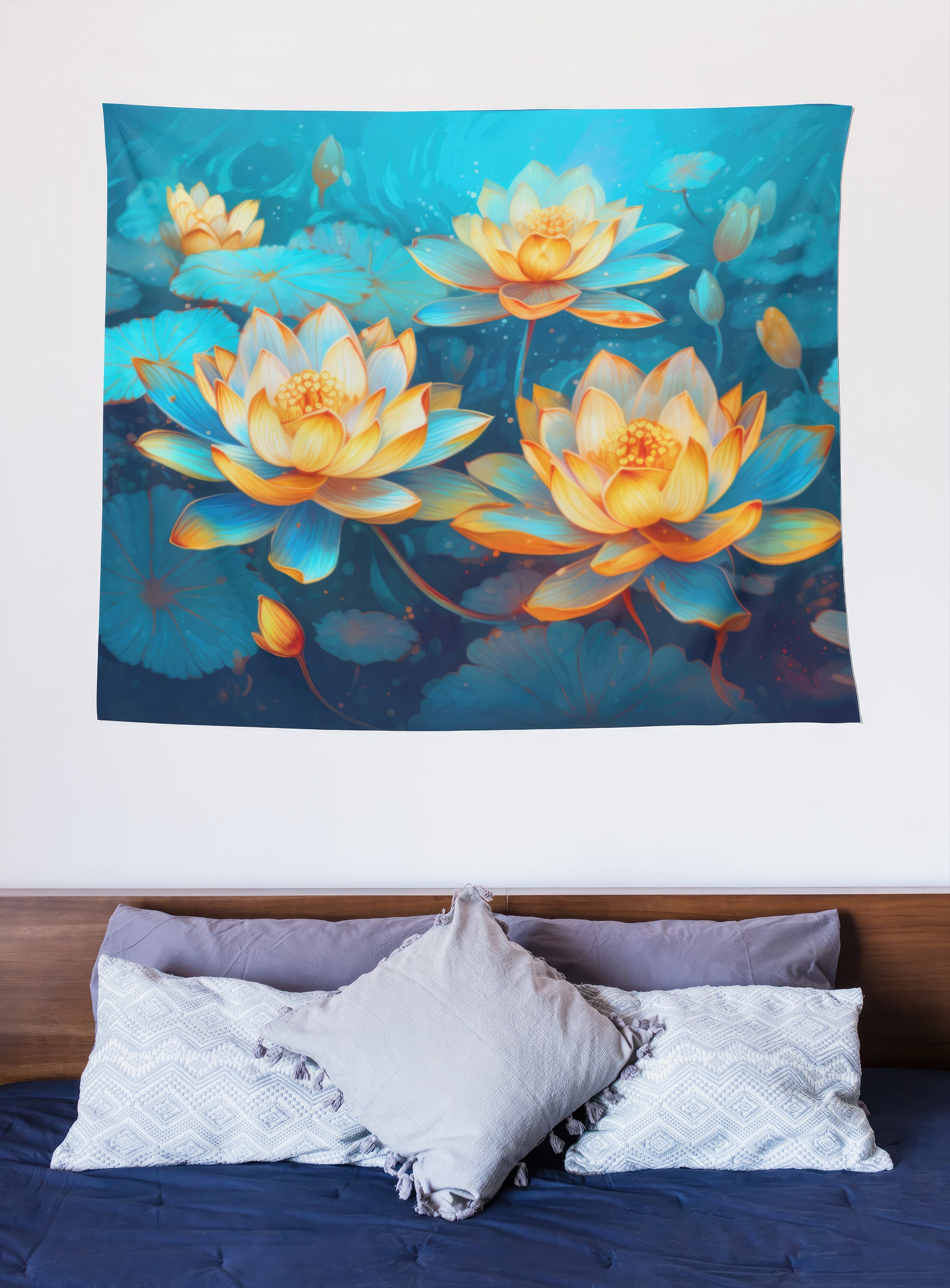 Lotus Tapestry, Spiritual Wall Art, Meditation Wall Decor, Boho ...