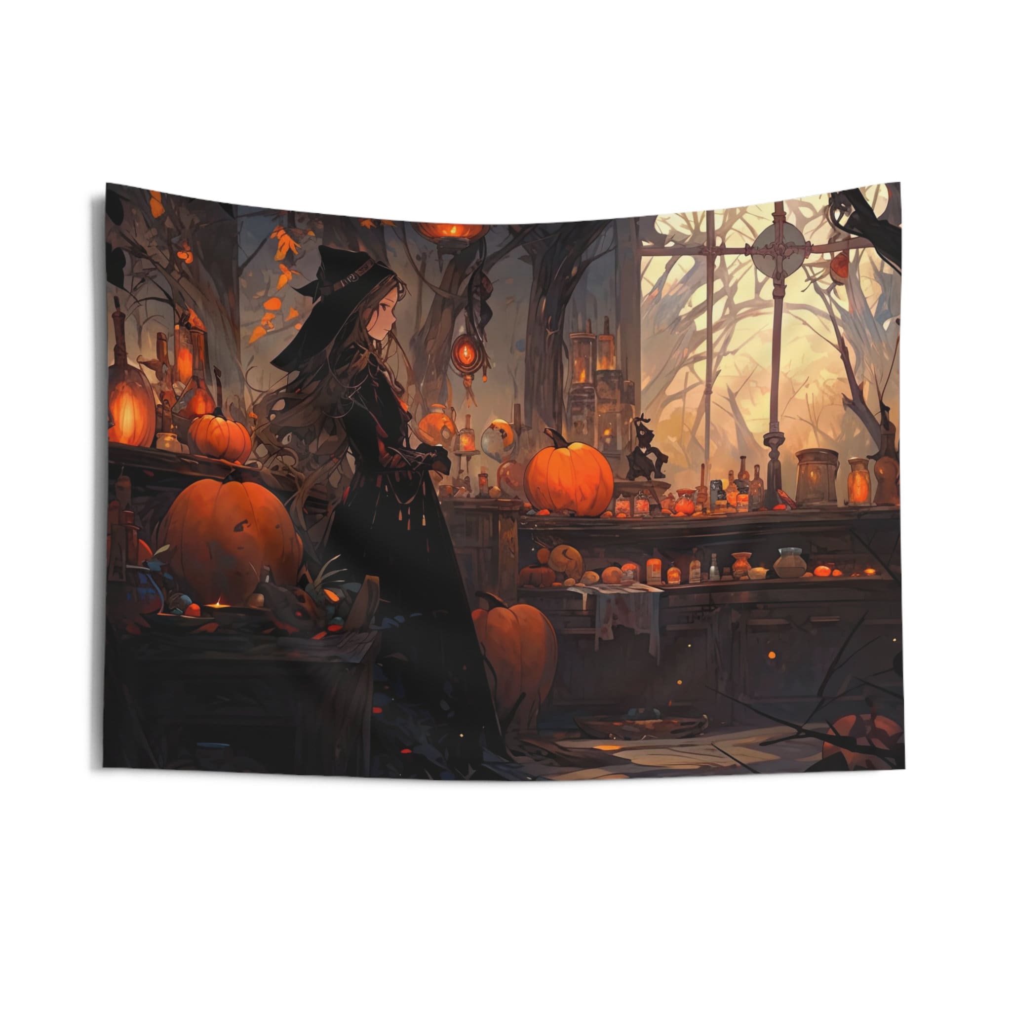 Witch Tapestry, Halloween Art Tapestry, Spooky Home Decor, Whimsigoth ...