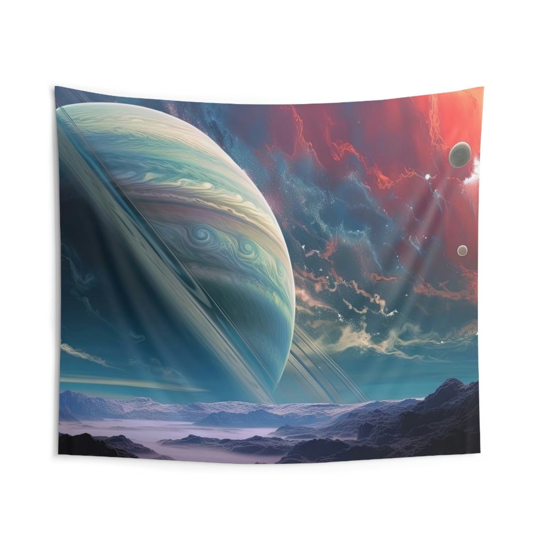 Outer Space Tapestry, Alien Landscape Wall Art, Cosmic Wall Decor ...