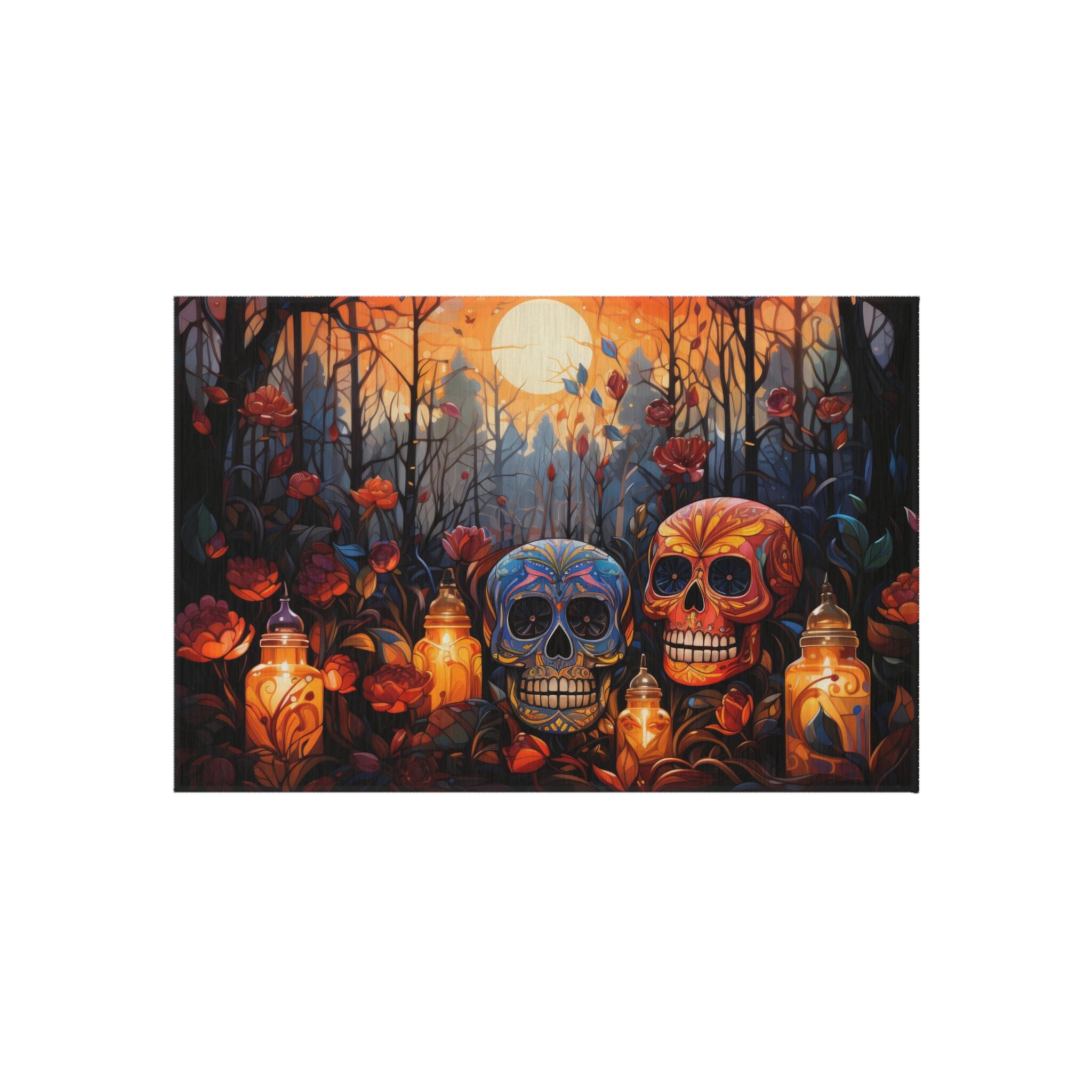 Dia De Muertos Rug Halloween Outdoor Rug Patio Rug Balcony - Etsy