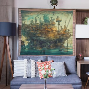 Otherworldly Tapestry, Alien Landscape Wall Art, Trippy Wall Decor ...