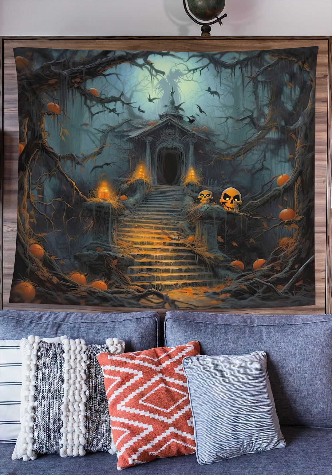 Witch Tapestry, Halloween Art Tapestry, Spooky Home Decor, Whimsigoth ...