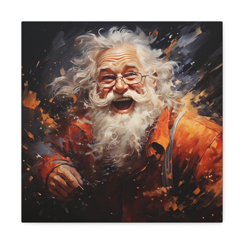 Winter Canvas Art Portrait Home Decor Urban Santa Portrait - Etsy