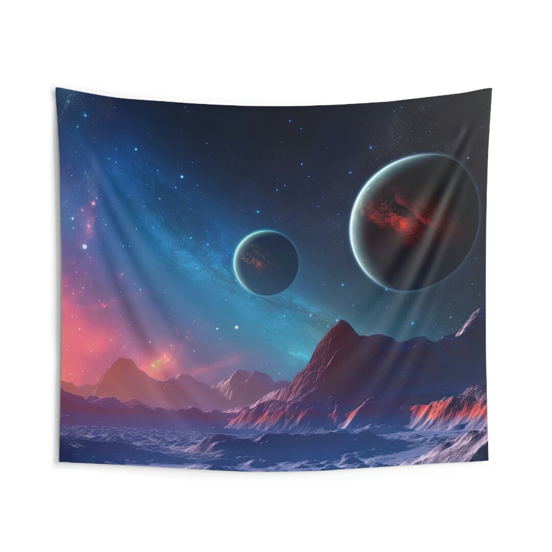 Outer Space Tapestry, Alien Landscape Wall Art, Cosmic Wall Decor ...
