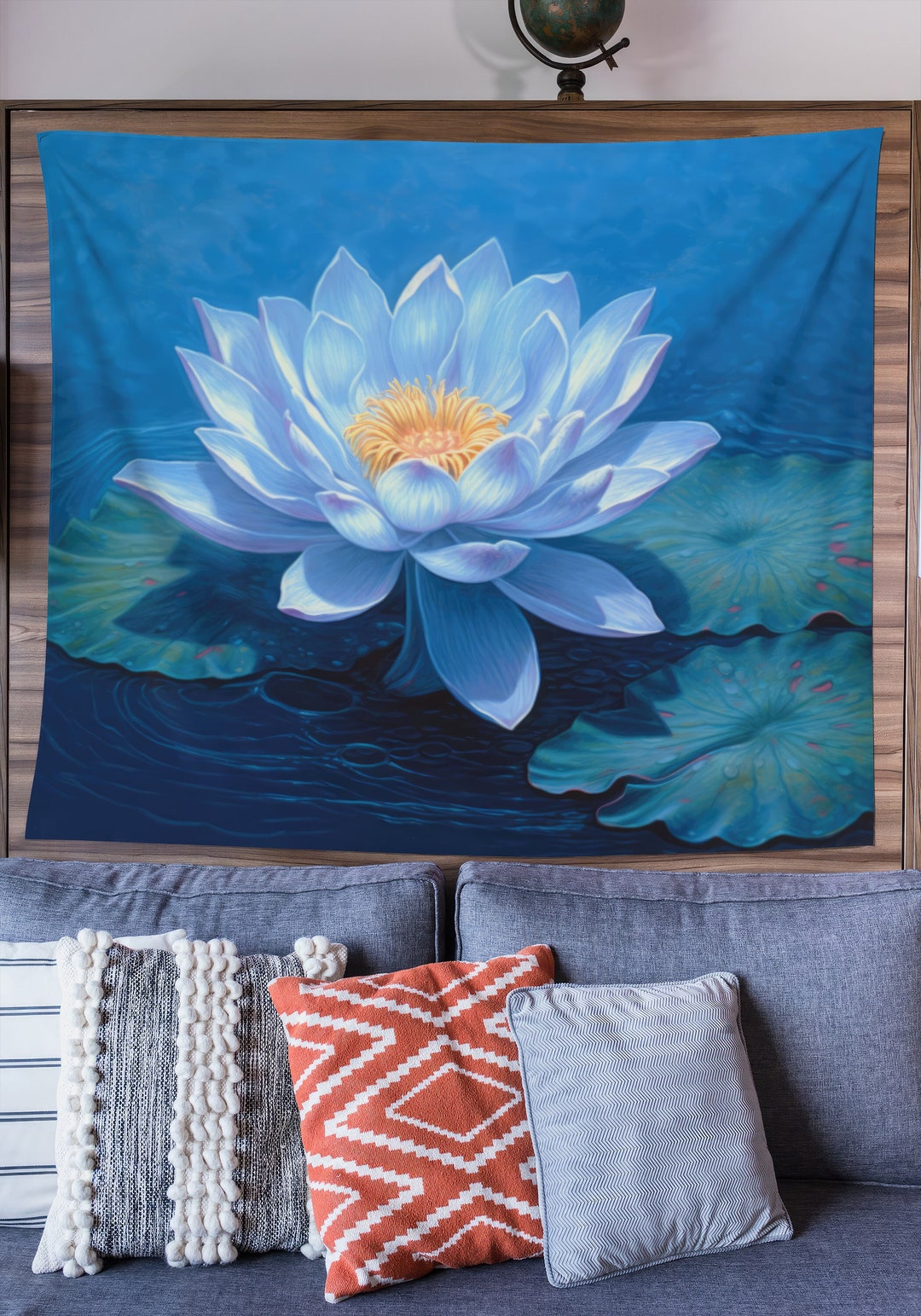 Lotus Tapestry, Spiritual Wall Art, Meditation Wall Decor, Boho ...