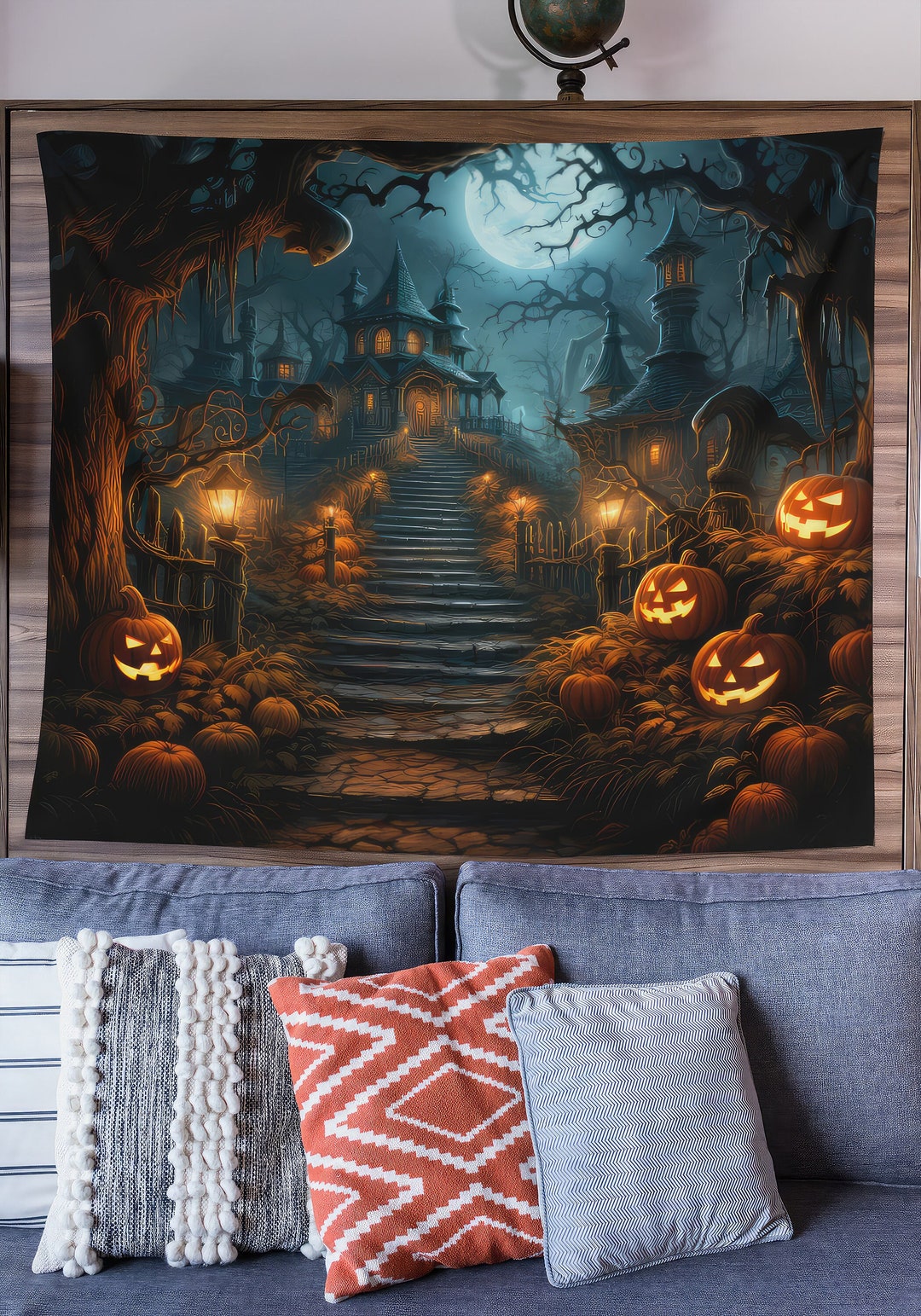 Witch Tapestry, Halloween Art Tapestry, Spooky Home Decor, Whimsigoth ...