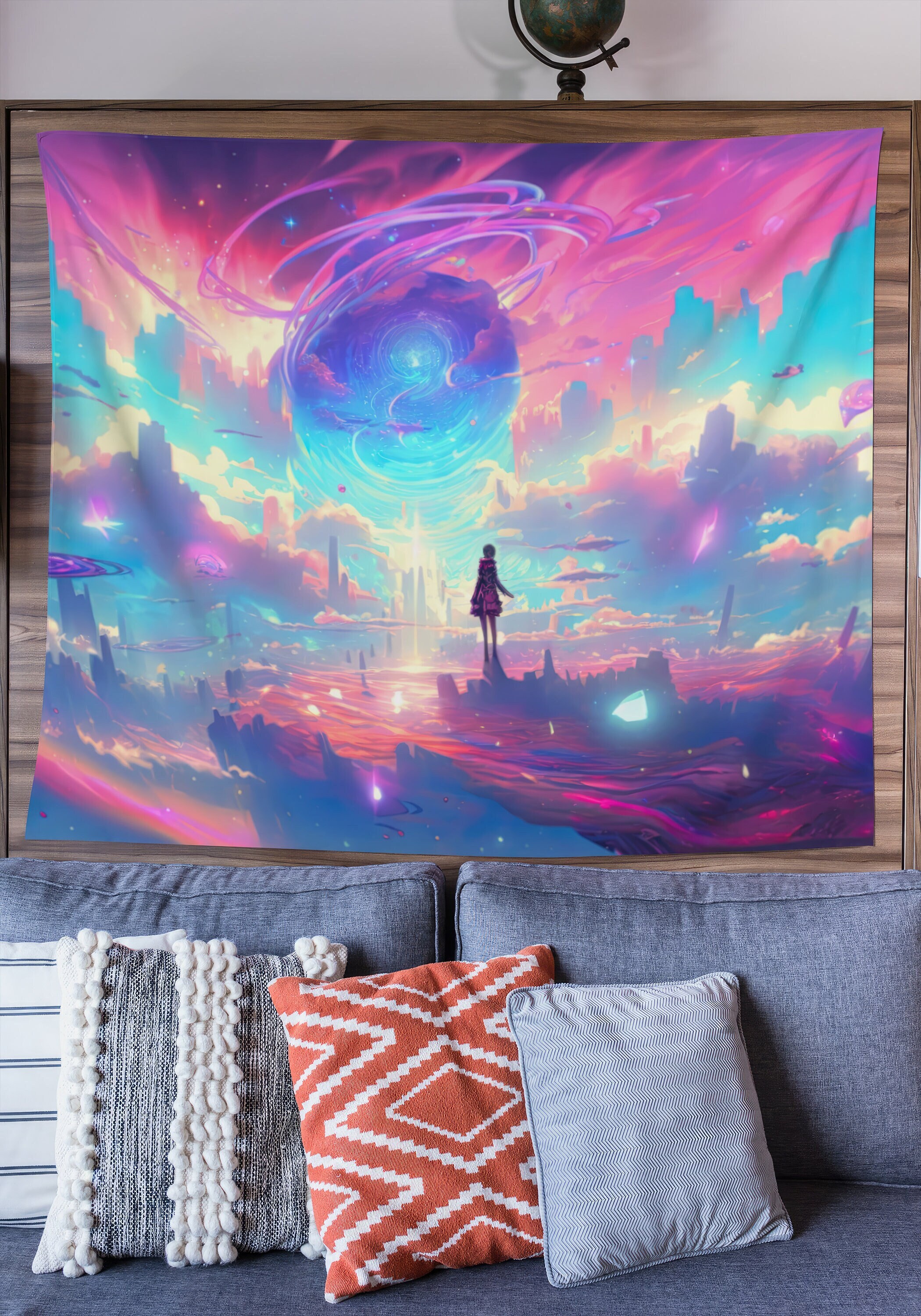 Psychedelic Alien Landscape Wall Art, Otherworldly Wall Decor, Striking ...