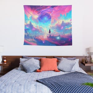 Psychedelic Alien Landscape Wall Art, Otherworldly Wall Decor, Striking ...