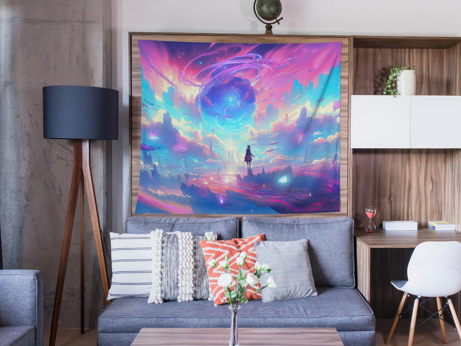 Psychedelic Alien Landscape Wall Art, Otherworldly Wall Decor, Striking ...