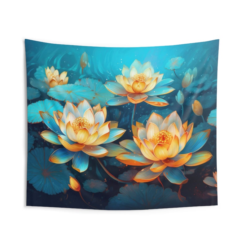 Lotus Tapestry, Spiritual Wall Art, Meditation Wall Decor, Boho ...
