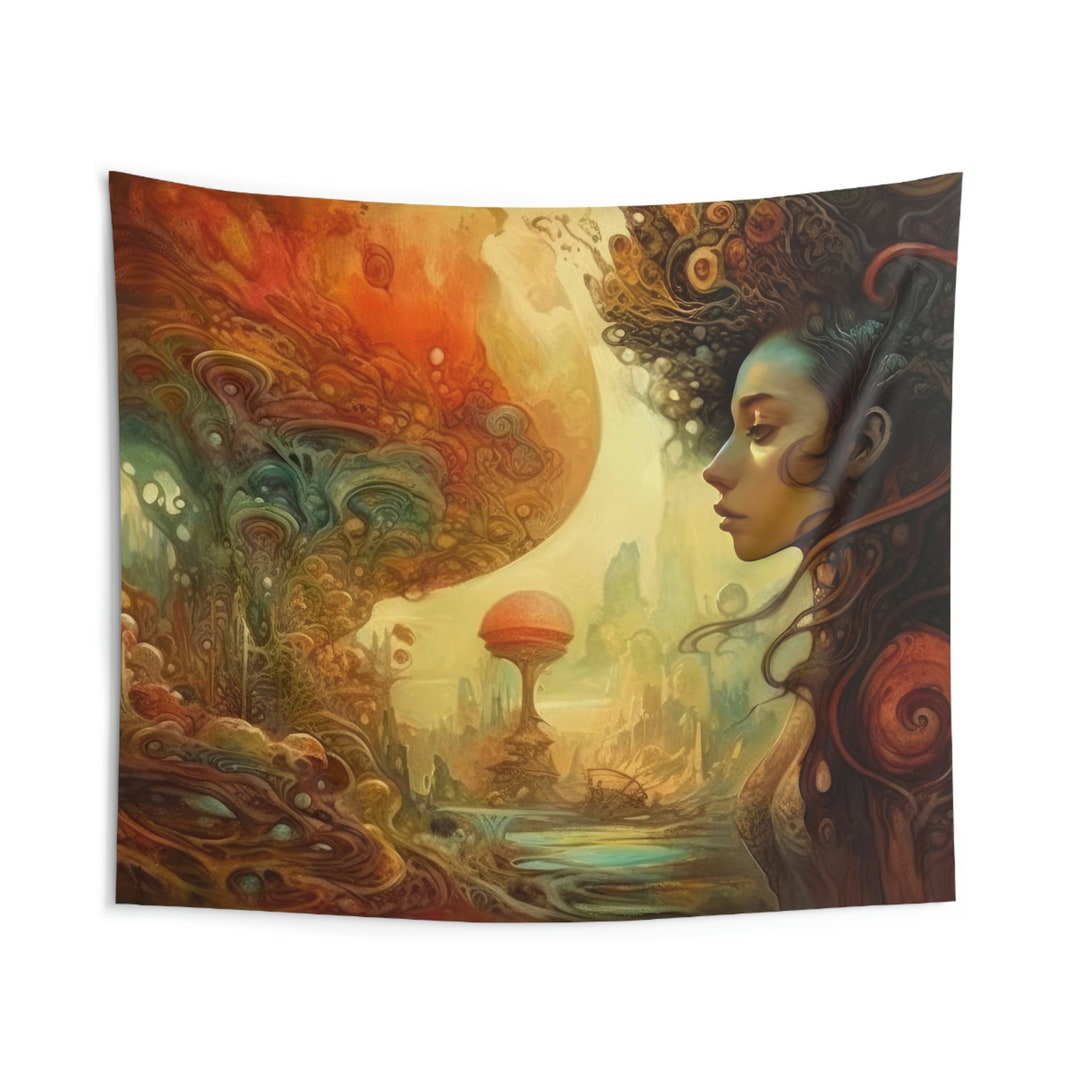Otherworldly Tapestry Alien Landscape Wall Art Trippy Wall - Etsy
